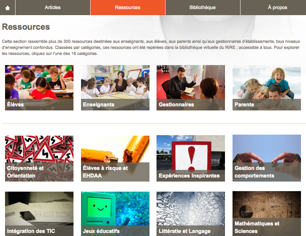 Nouveauté sur le site du RIRE : une section Ressources! | CTREQ